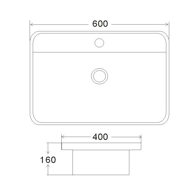 ECT Global Rectangular Insert Basin Bathroom Ceramic Vanity White Keno ...