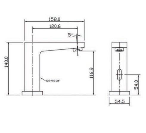 Nero Sensor Basin Tap Electronic Chrome Hands Free Water Saving YSW403