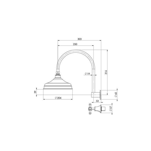Phoenix Tapware Shower Set Rose & Taps Bathroom Nostalgia NS121 CHR