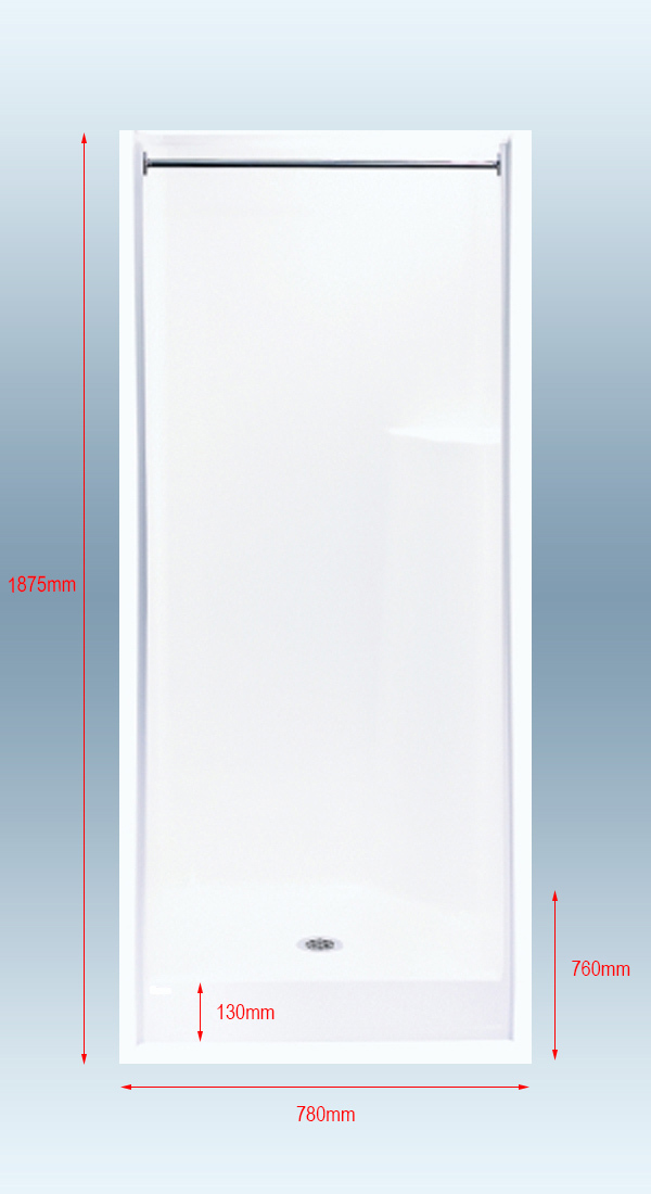 Shower Enclosure 78cm Wide Bathroom Recess & Soap Holder Fibreglass ...