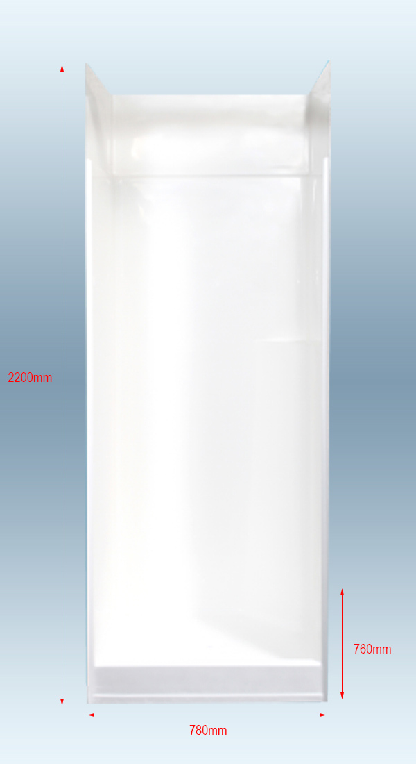 Shower Enclosure 78cm Wide Bathroom Recess & Soap Holder Fibreglass ...