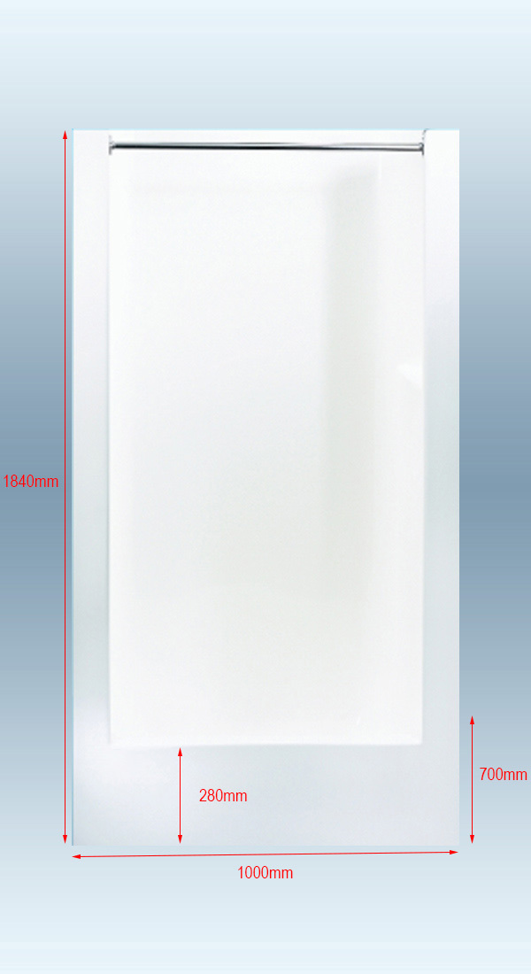 Shower Enclosure 100cm Wide Bathroom Recess & Soap Holder Fibreglass ...