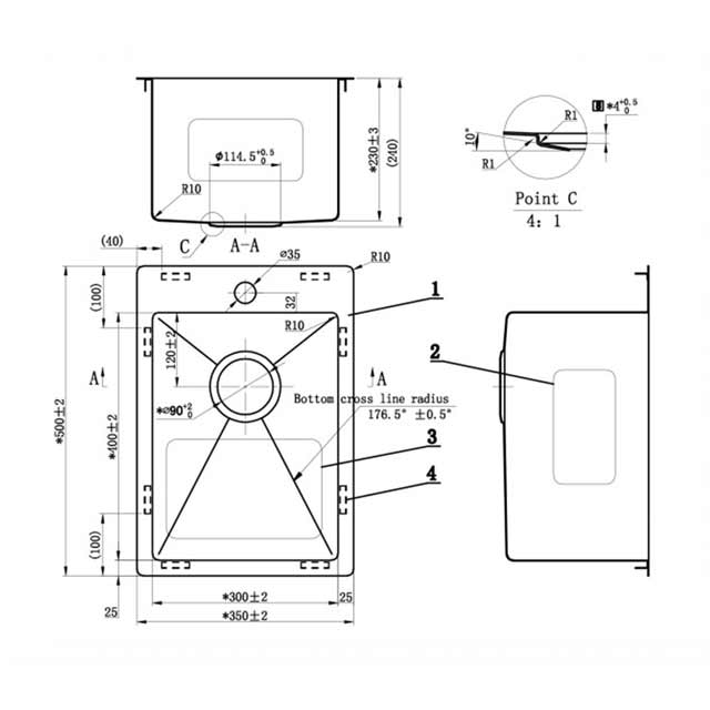 Castano Utility Sink With Tap Landing 20lt Lavello SSLAVTL20