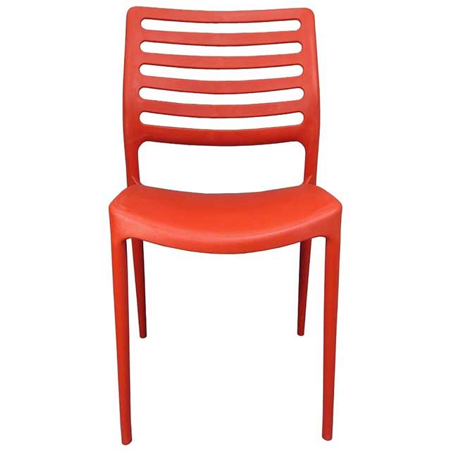 Cafe Chair Outdoor Plastic Stackable Restaurant Dining Chairs Louise Red