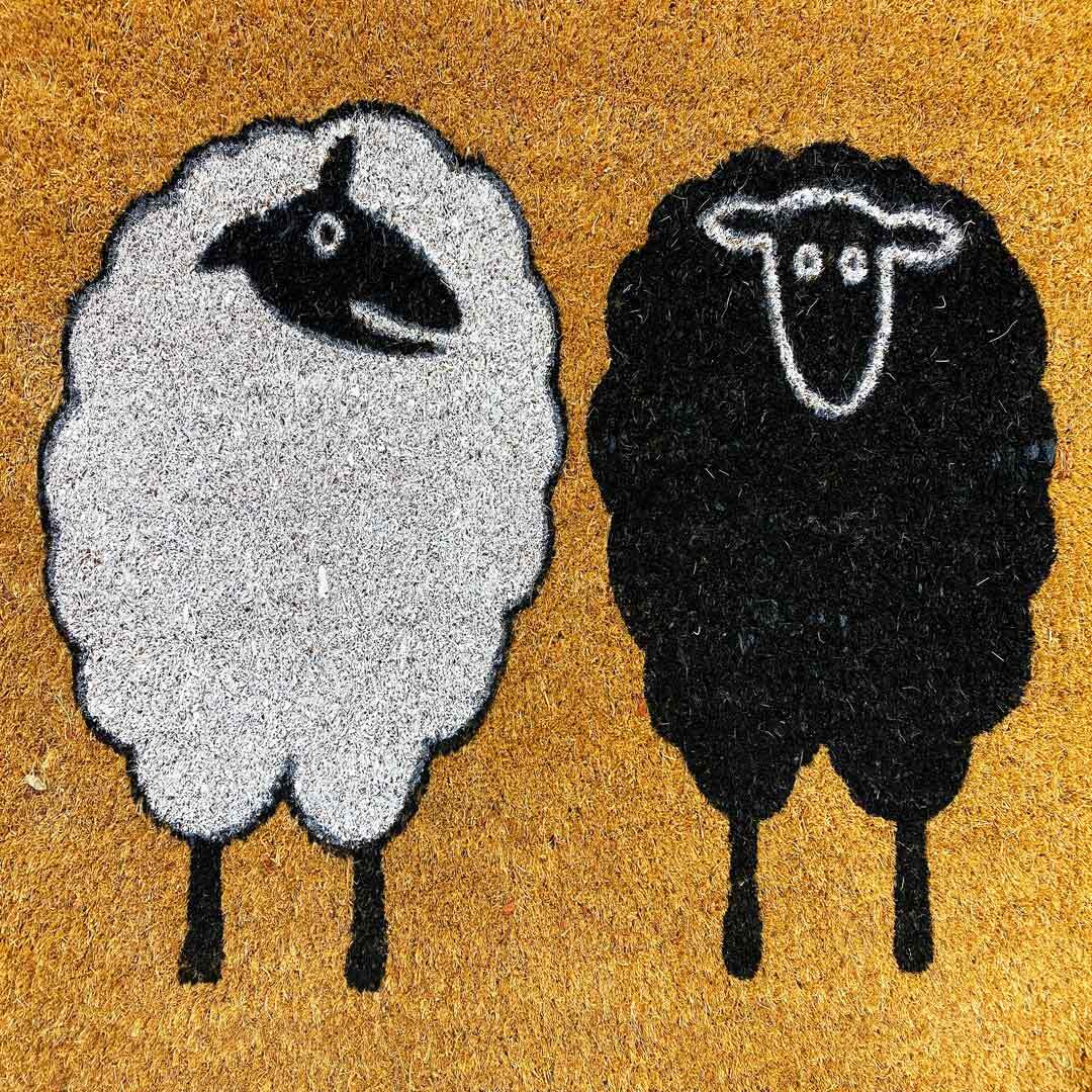 Coir Doormat Outdoor Entrance Mat 45cm x 75cm Front Door Mats 3 Sheep