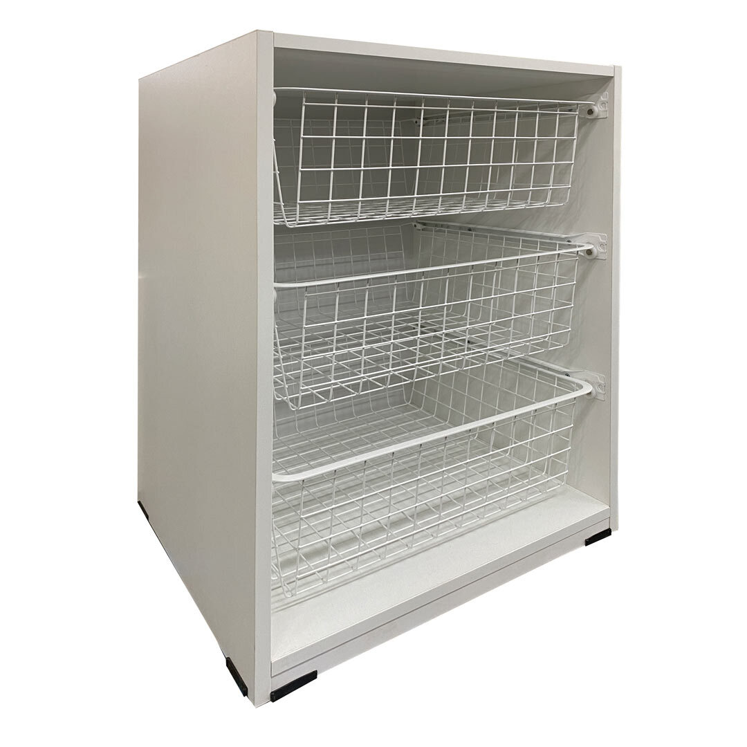 3 Wire Basket Robe Insert Clothes Wardrobe Kitchen Storage Unit 51(W)cm ...