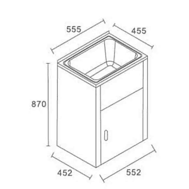 ECT Laundry Cabinet Sink Trough Lavassa LD 5545 35 Litre Stainless ...