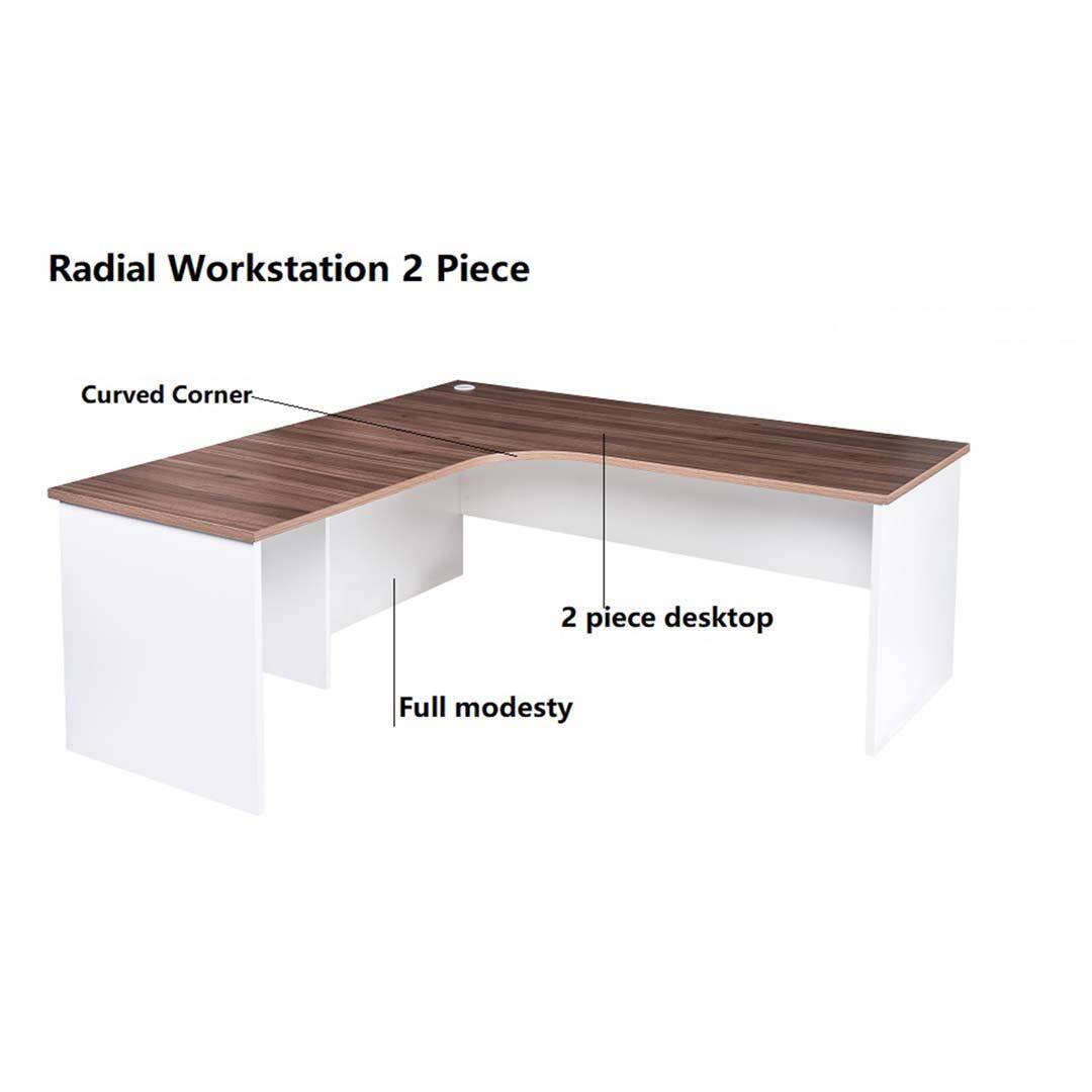 2 Piece Radial Workstation Premier Office Writing Table Furniture ...