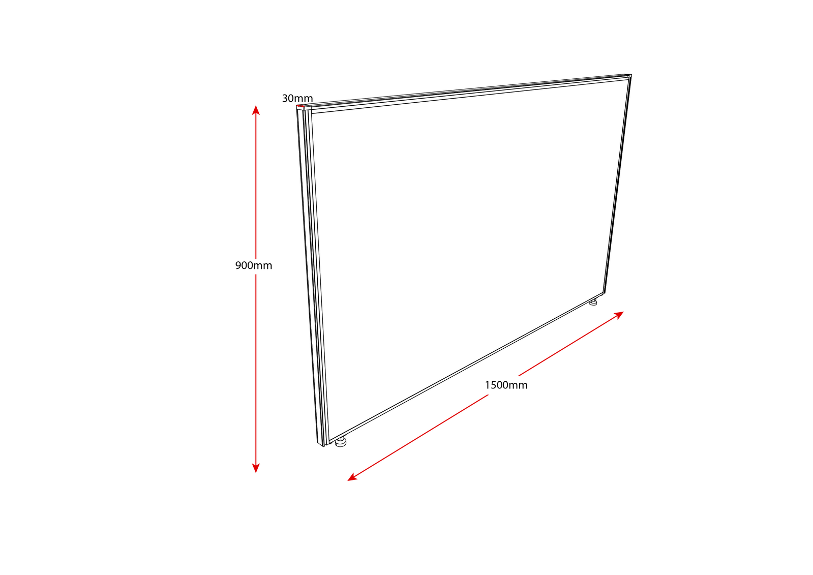Desk Mounted SHUSH 30+ Panel Screen Pin Board 1500mm x 900mm Pinnable ...