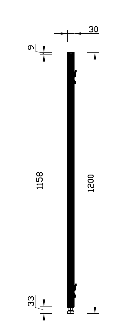 Joining Pole 1200mm x 30mm 90 - 180 Joining Angle (For SHUSH 30 ...