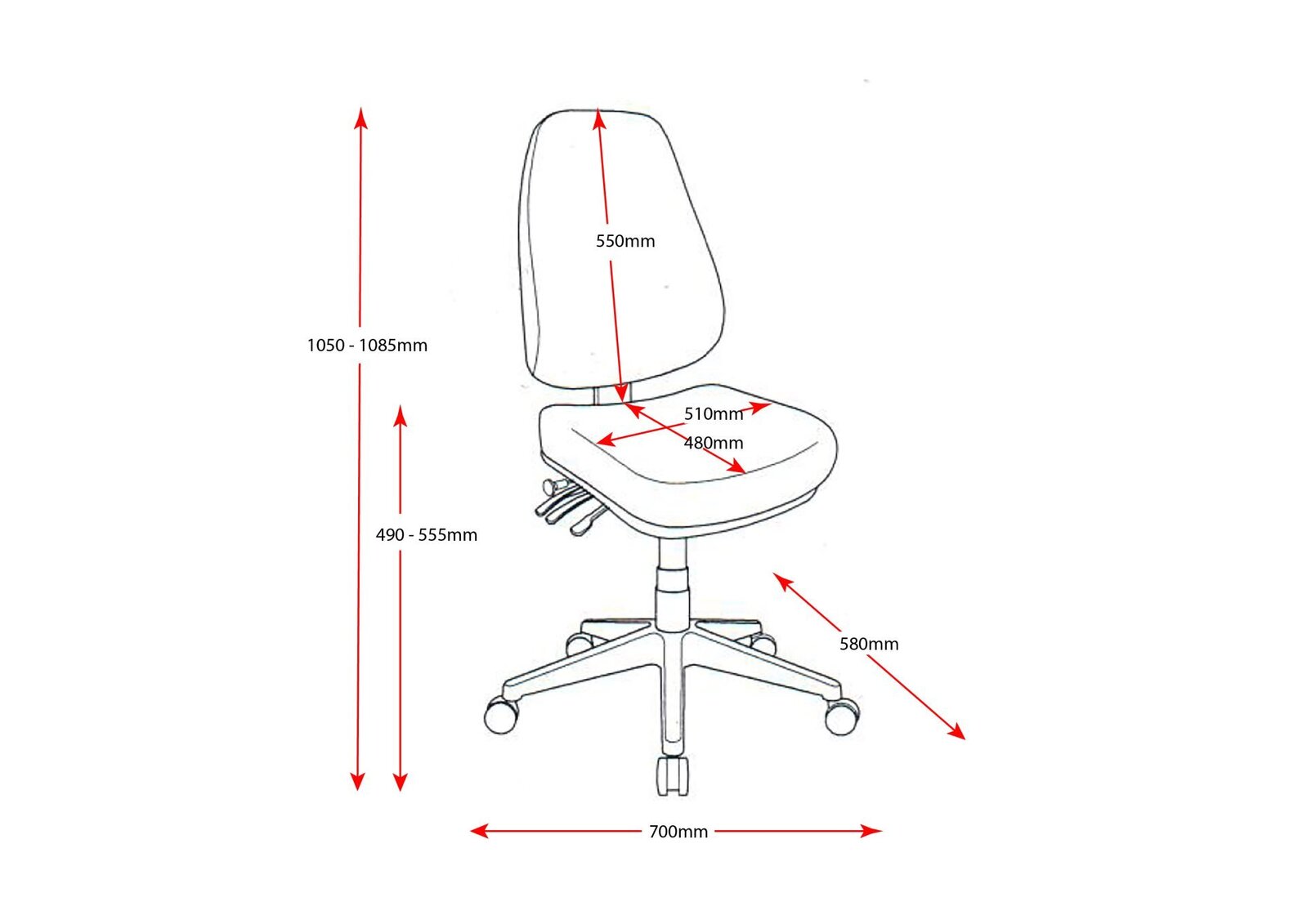 Rapidline Office Chair Heavy Duty Fully Ergonomic High Back 4 Lever ...