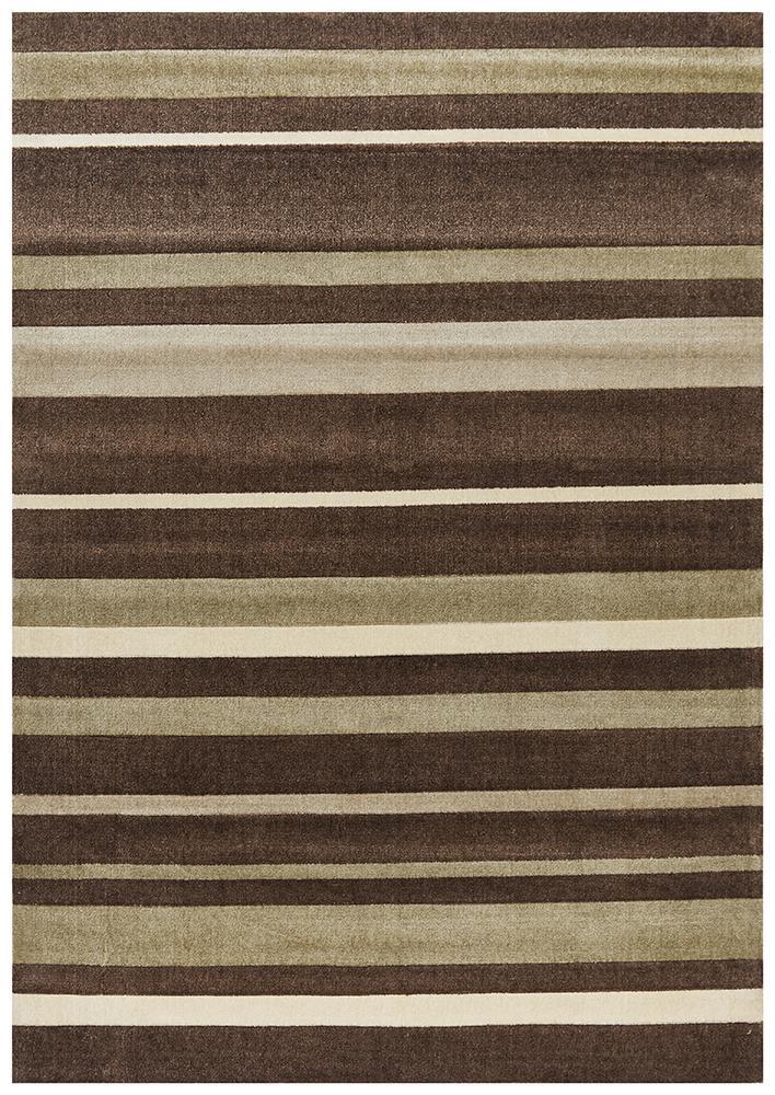 Rug Culture Stylish Stripe Flooring Rugs Area Carpet Brown Beige 220x150cm
