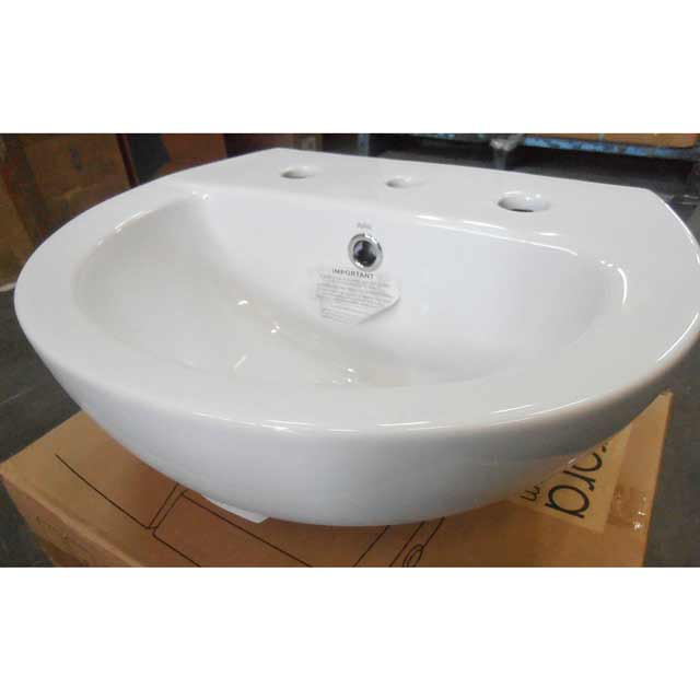 Stylus Wall BASIN Vanity Bathroom 3 Tap Hole China White Venecia 450