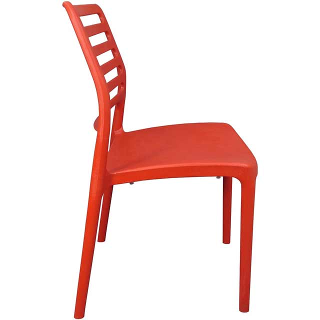 Cafe Chair Outdoor Plastic Stackable Restaurant Dining Chairs Louise Red