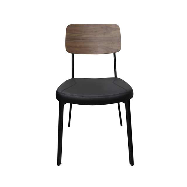 Restaurant Dining Room Chair Metal Stackable Cafe Chairs Black Padded ...