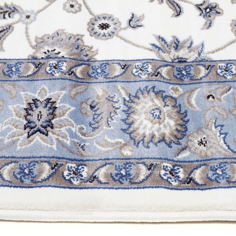 Sydney Traditional Floor Hall Runner Rugs 80cm x 300cm Blue Ivory