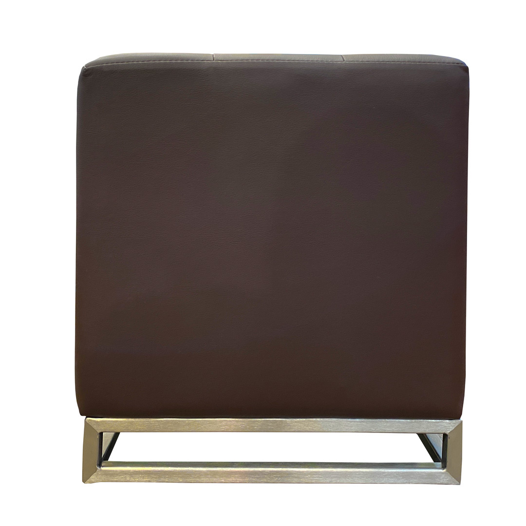 Antoinette Square Foot Stool Ottoman Pouffe Vinyl Chocolate