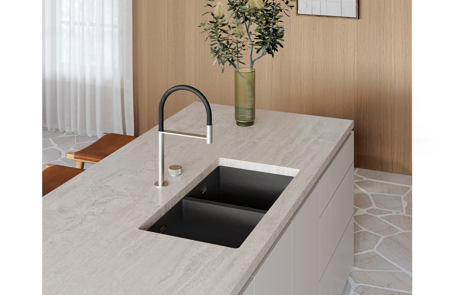 Kitchen Sink Hob Outlet Flexible Hose 230mm Phoenix Tapware Axia 117 ...