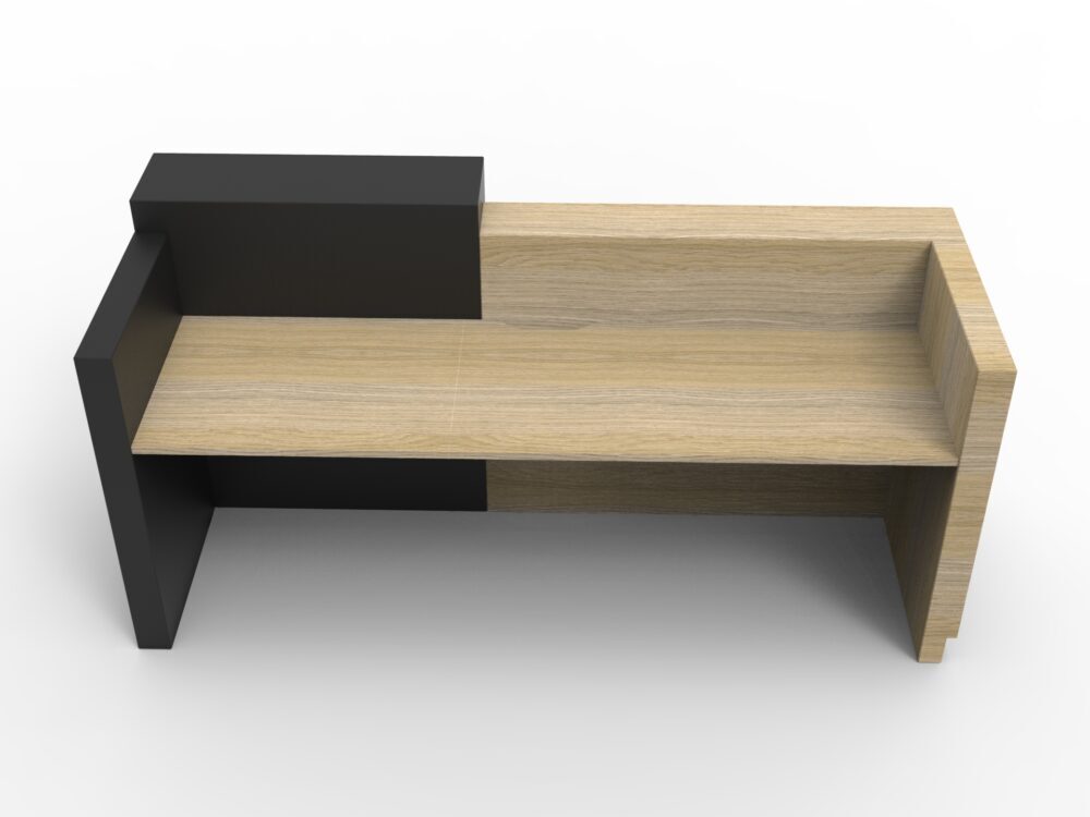 Sempre Reception Counter Front Office Desk Furniture Natural Oak Black ...
