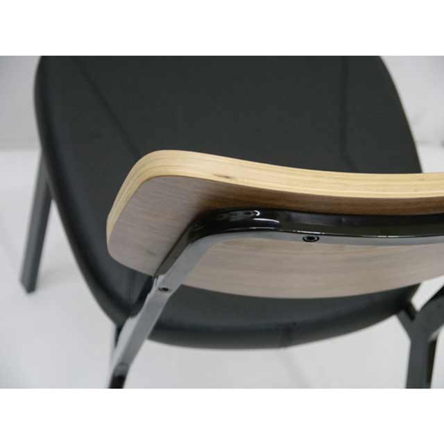 Restaurant Dining Room Chair Metal Stackable Cafe Chairs Black Padded ...