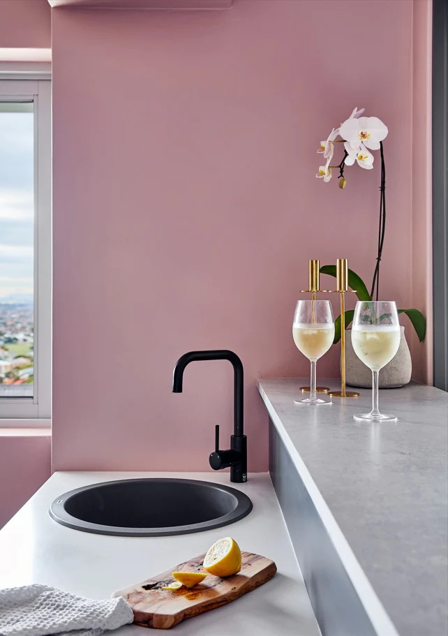 Meir Round Square Neck Kitchen Mixer Tap Faucet Matte Black MK02