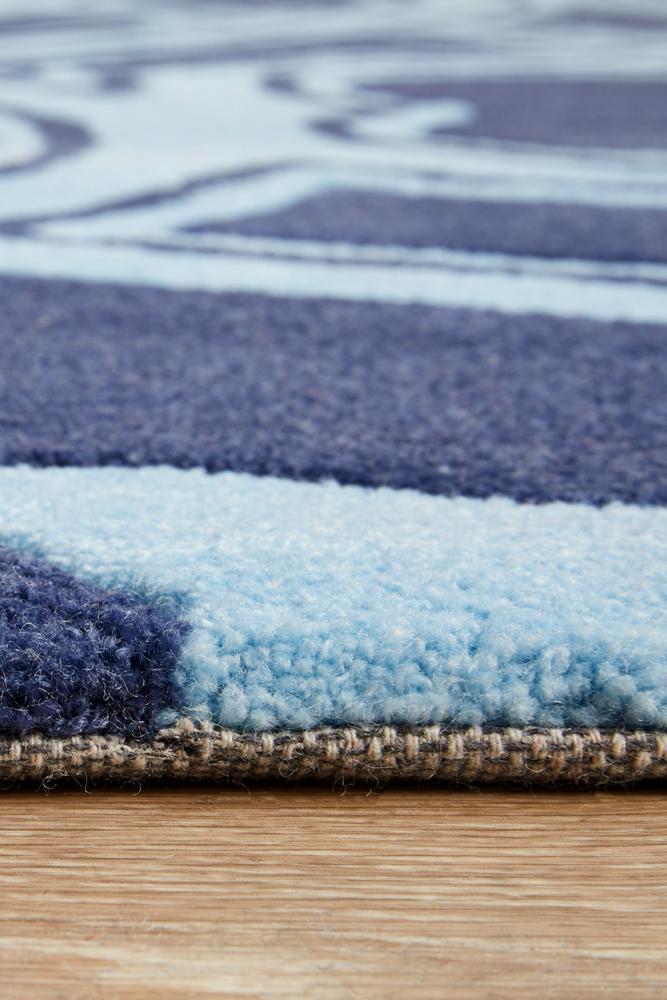 Rug Culture Gothic Tribal Design Flooring Rugs Area Carpet Navy 225x155cm