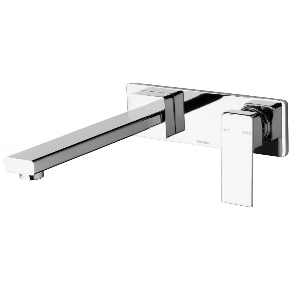 Phoenix Tapware Wall Bath Mixer 230mm Spout & Tap Set Chrome Bathroom ...
