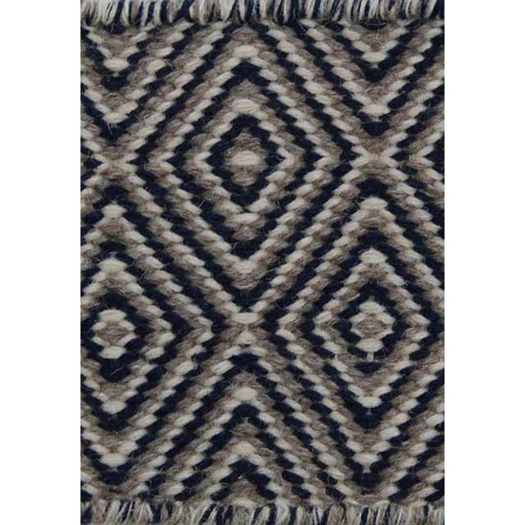 Bayliss Rugs Herman Diamond Navy Blue Wool Floor Area Rug 300cm x 400cm