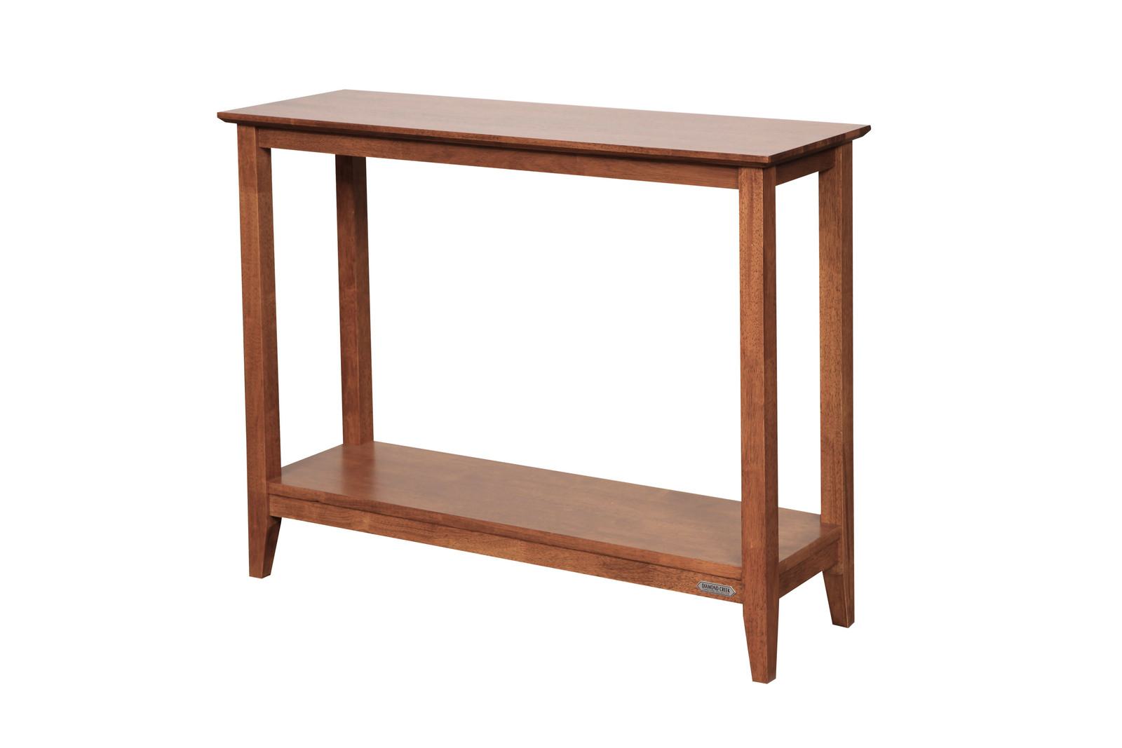 Quadrat Console Hall Table 1000mm 2 Shelf Retro Timber Teak