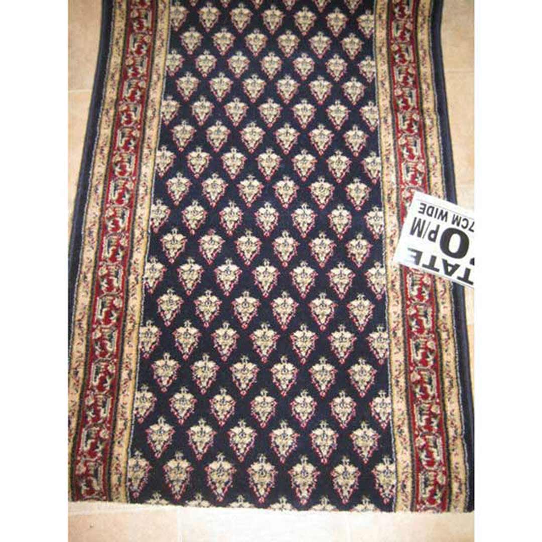 Italtex Rugs Hall Runner Wool 67cm Wide Hallway Carpet Estate Mir Blue