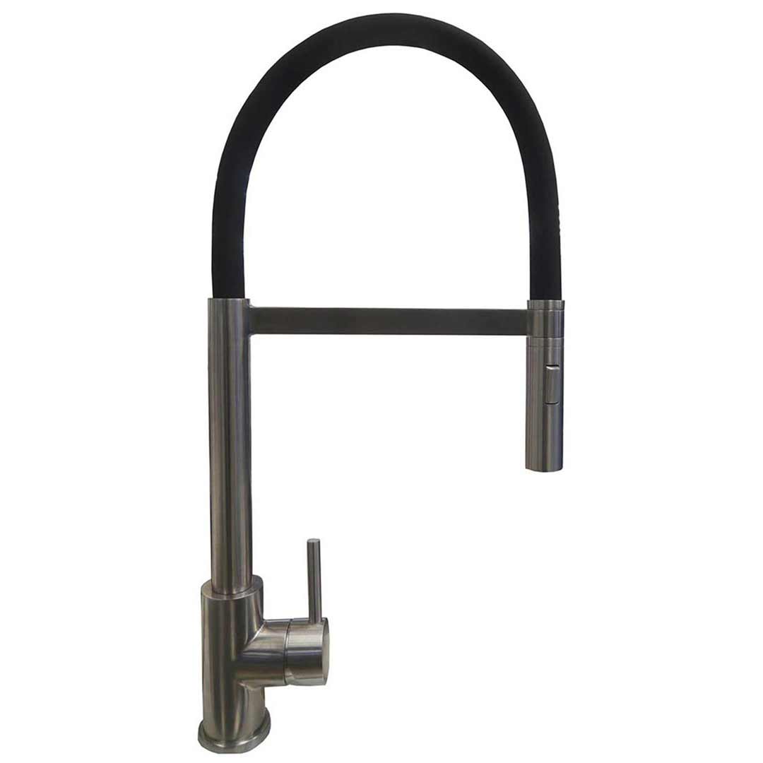 Kitchen Sink Mixer Black Faucet Tap with Silicon Flexi Hose Castano ...
