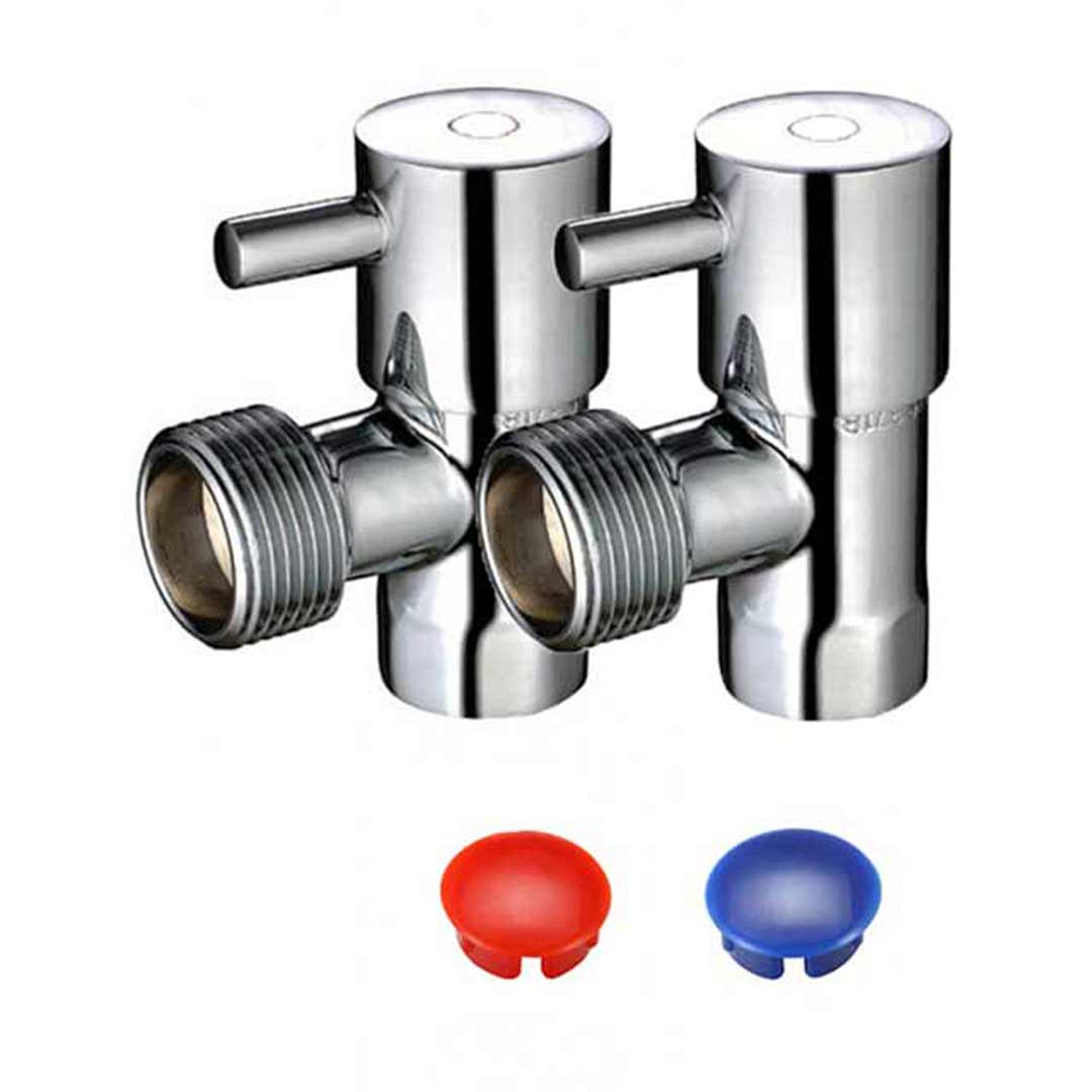 Washing Machine Stop Laundry Right Angle Stops Quarter Turn Lever Pair