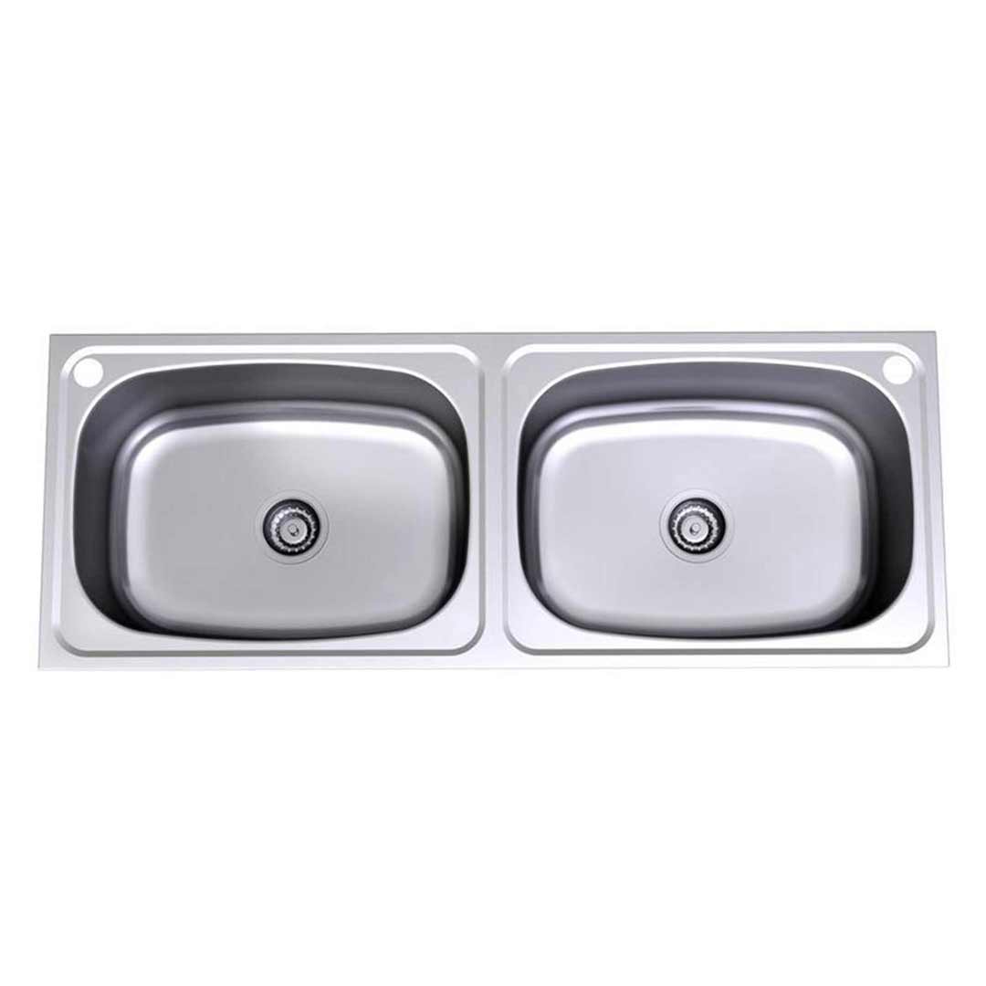 Clark 8710 Dbl Bowl 45L Flushline Laundry Trough Inset TUB Sink 1250L x ...